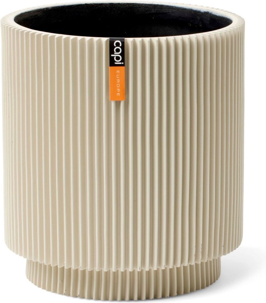 Capi Europe Vaas cilinder groove colours beige h12xb11 Ø9,5 cm - AVRI Bloem- en Tuincentrum