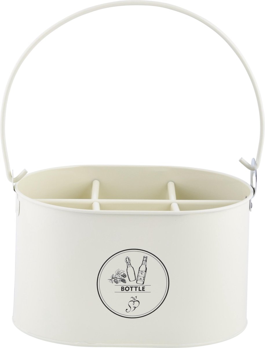 Esschert Design Flessenkrat met opener creme wit - AVRI Bloem- en ...
