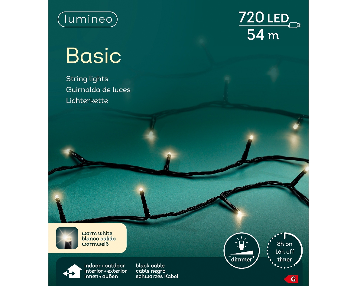 Lumineo Basic verlichting 720 led-54 m warm wit-zwart - AVRI Bloem- en ...