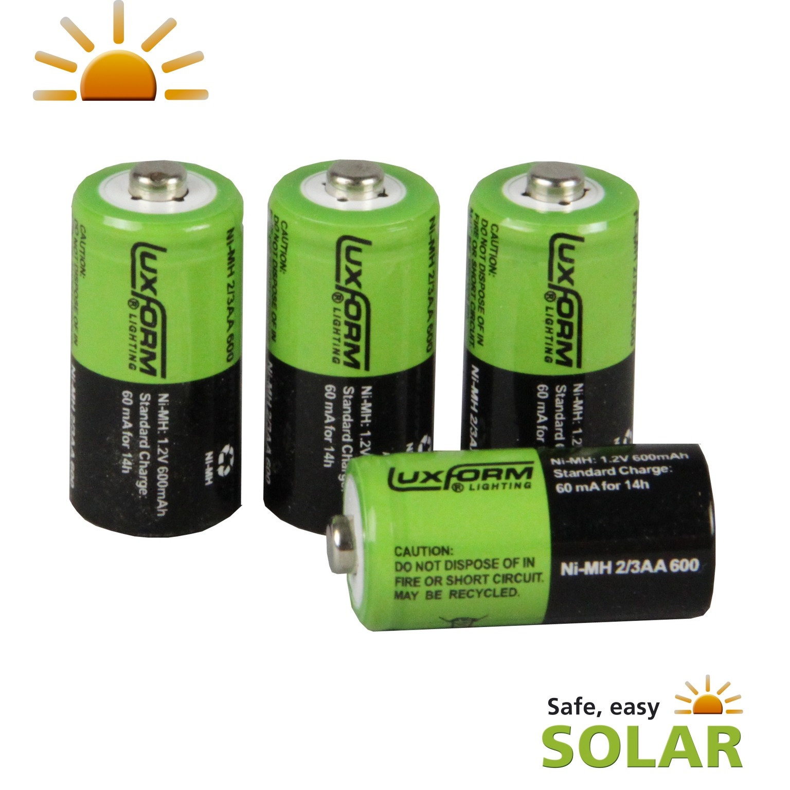 Luxform Solar batterij 600 mah 2/3 aa 4st - AVRI Bloem- en Tuincentrum